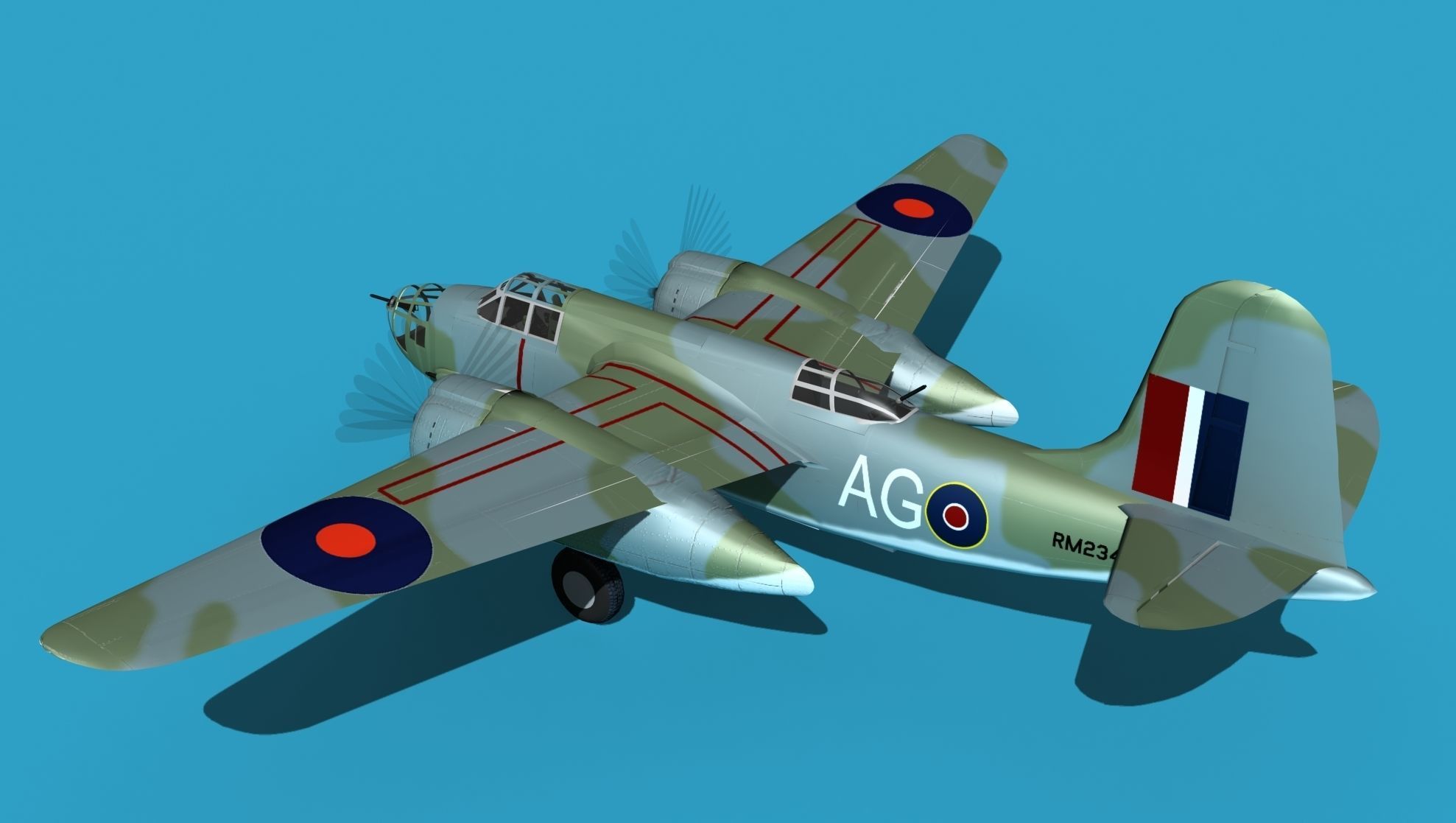 Douglas DB-7 Boston Mk II V03 RAF 3D model animated | CGTrader