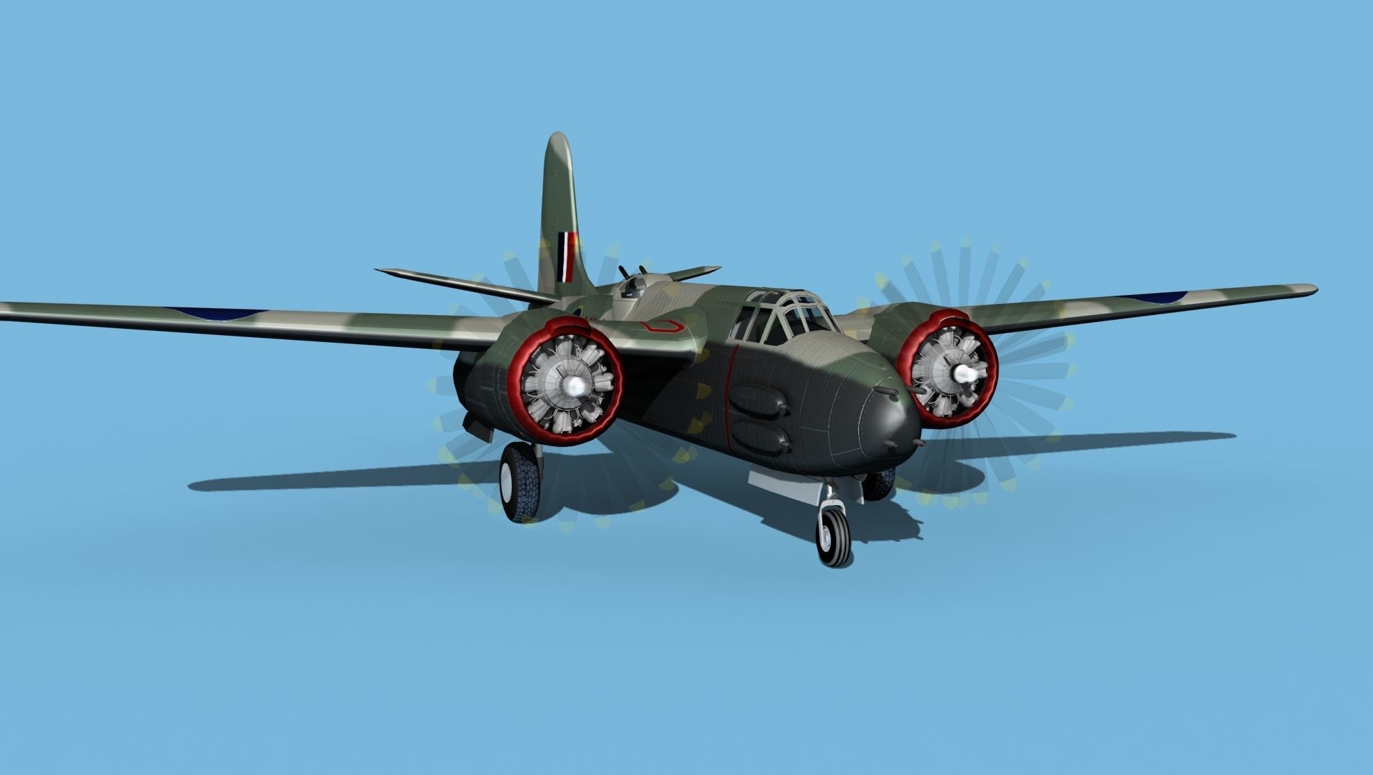 Douglas DB-7 Boston Mk III V02 RAF 3D model animated rigged | CGTrader