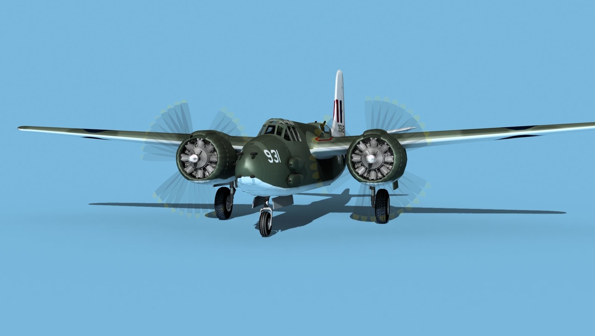 Douglas DB-7 Boston Mk III V03 RAAF 3D model animated rigged | CGTrader