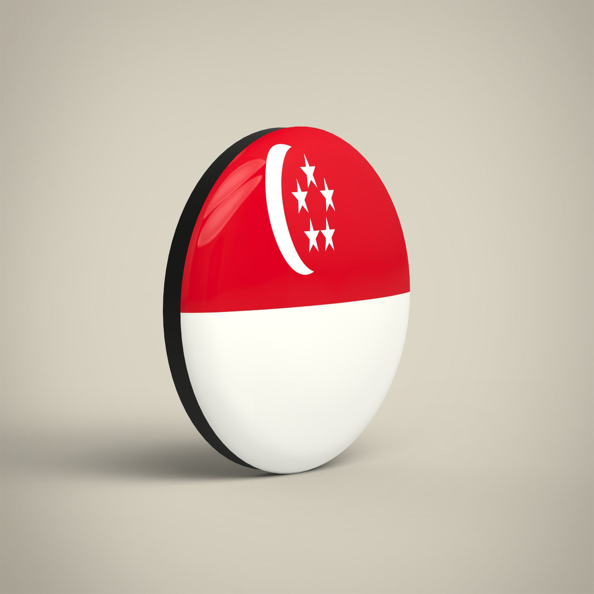 3D model Singapore Badge VR / AR / low-poly | CGTrader