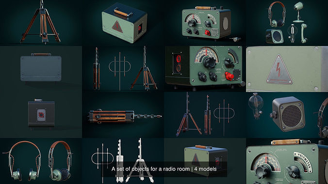 A set of objects for a radio room 3D Model Collection | CGTrader