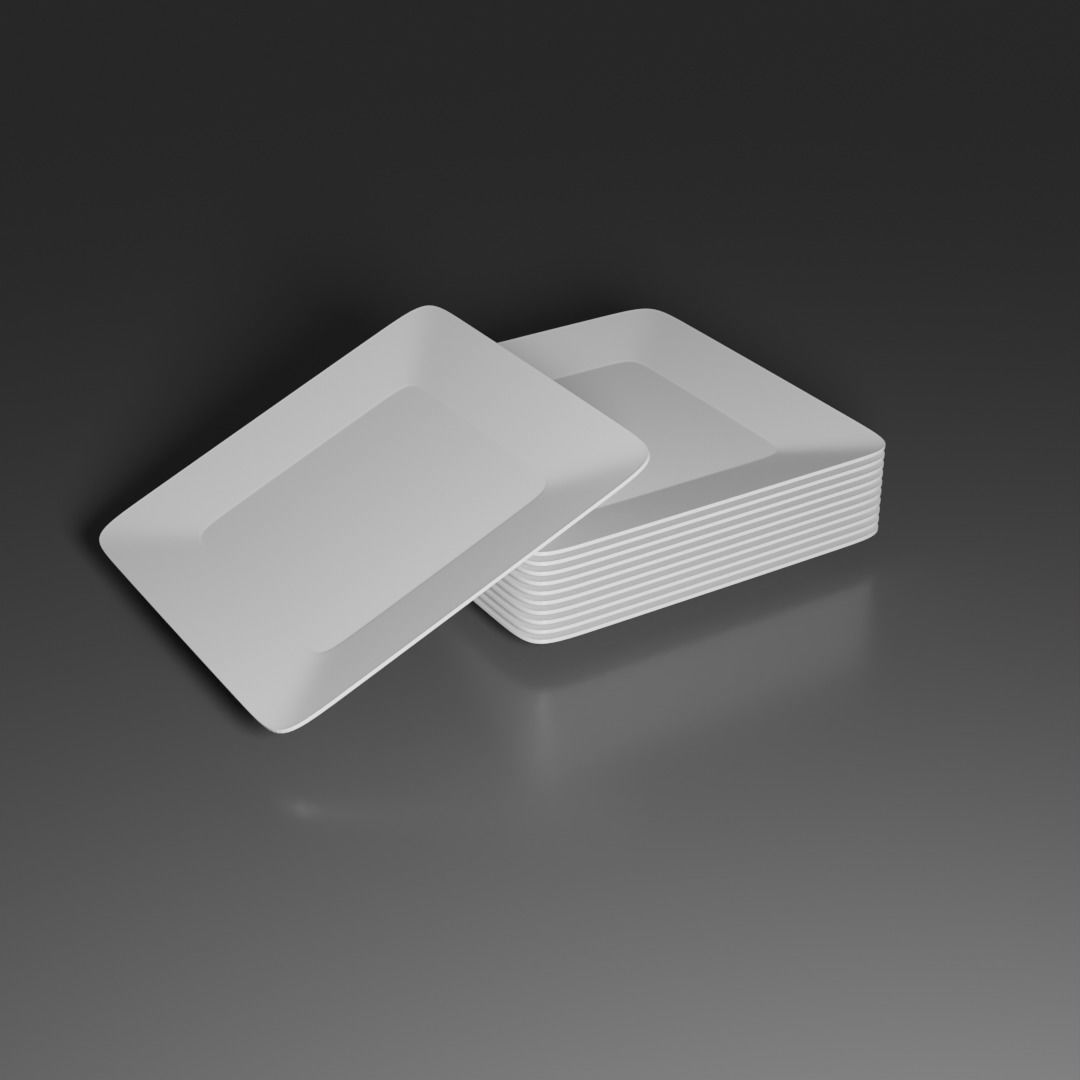 Plate square 3D model | CGTrader