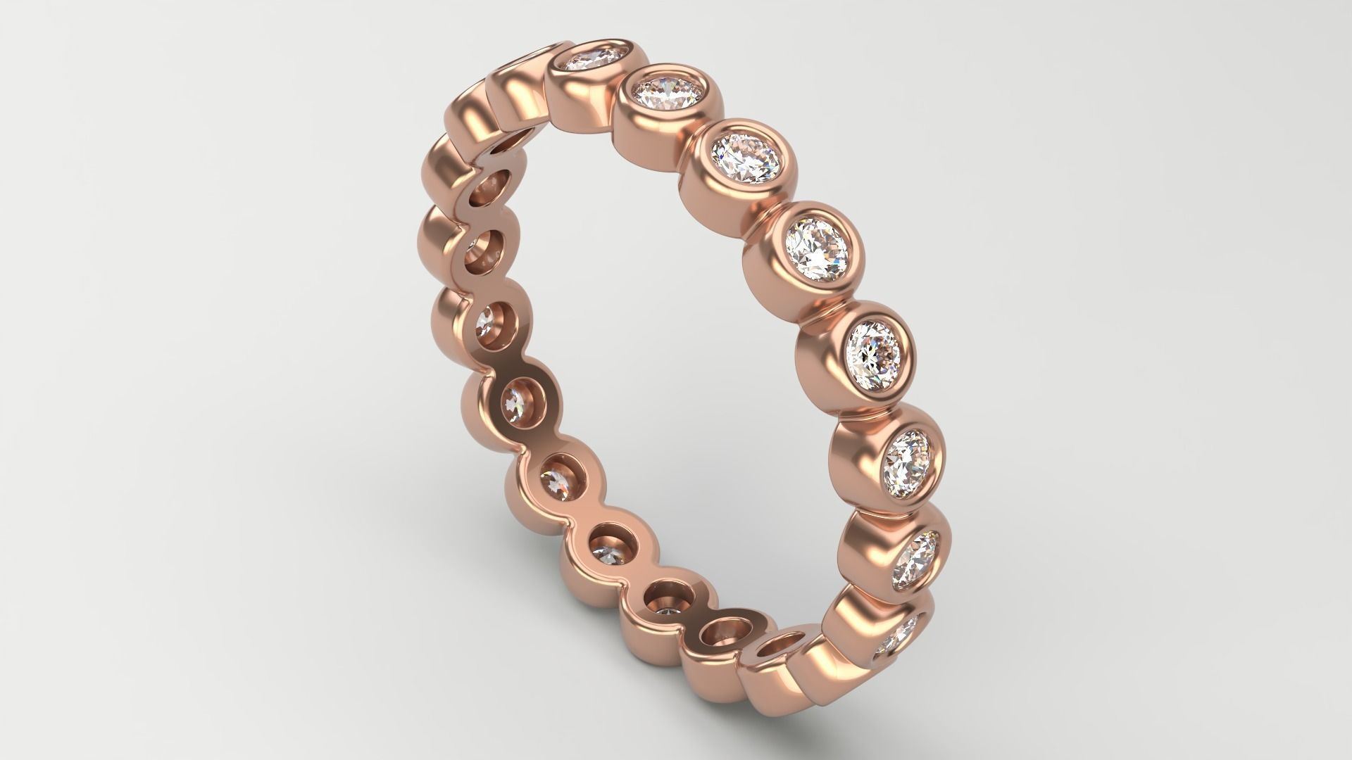Bezel eternity ring 2-00 mm stones 9 sizes 3D model 3D printable | CGTrader
