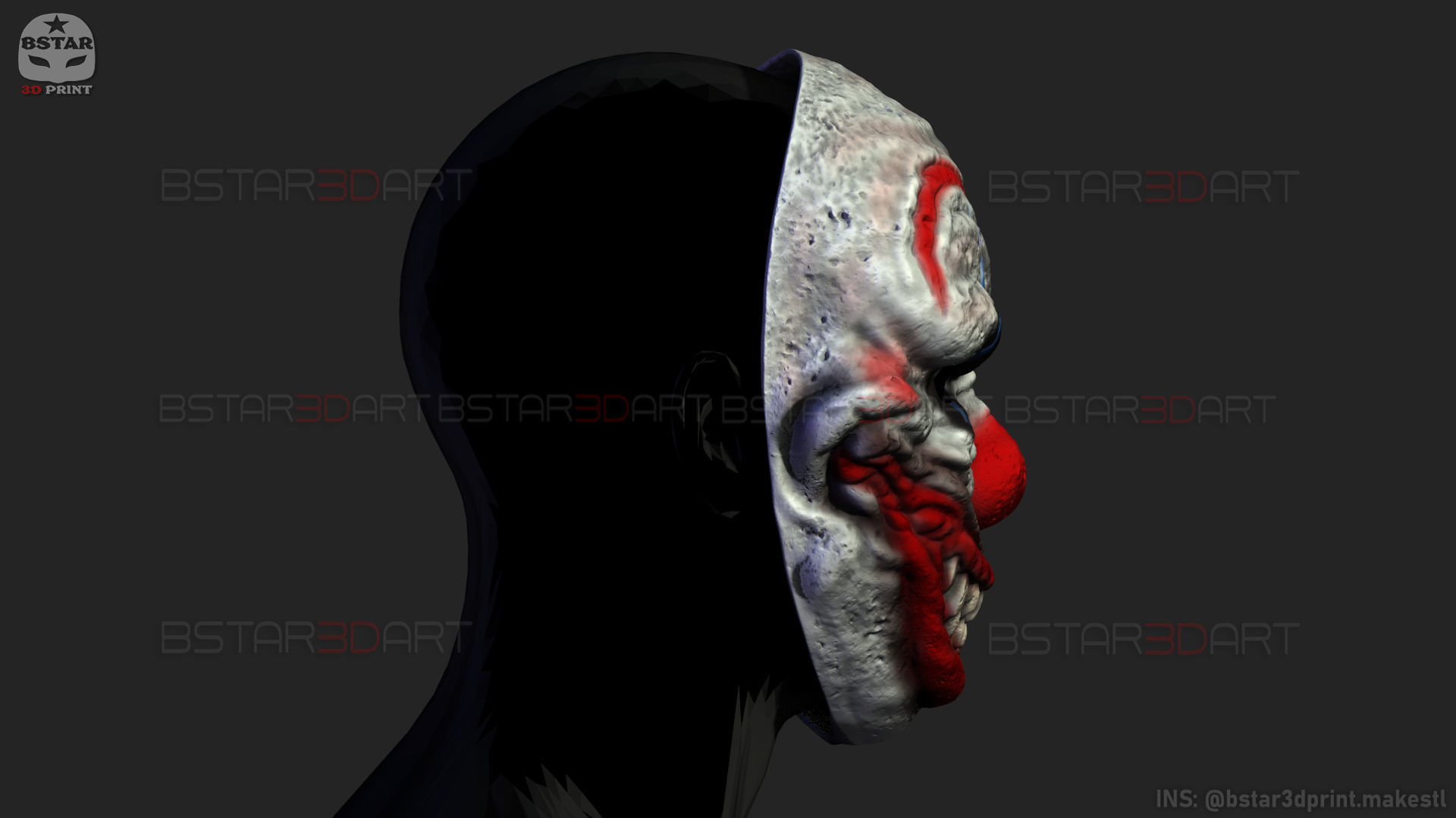 Zombie Bloody Clown Mask - Scary Halloween Cosplay 3D model 3D ...
