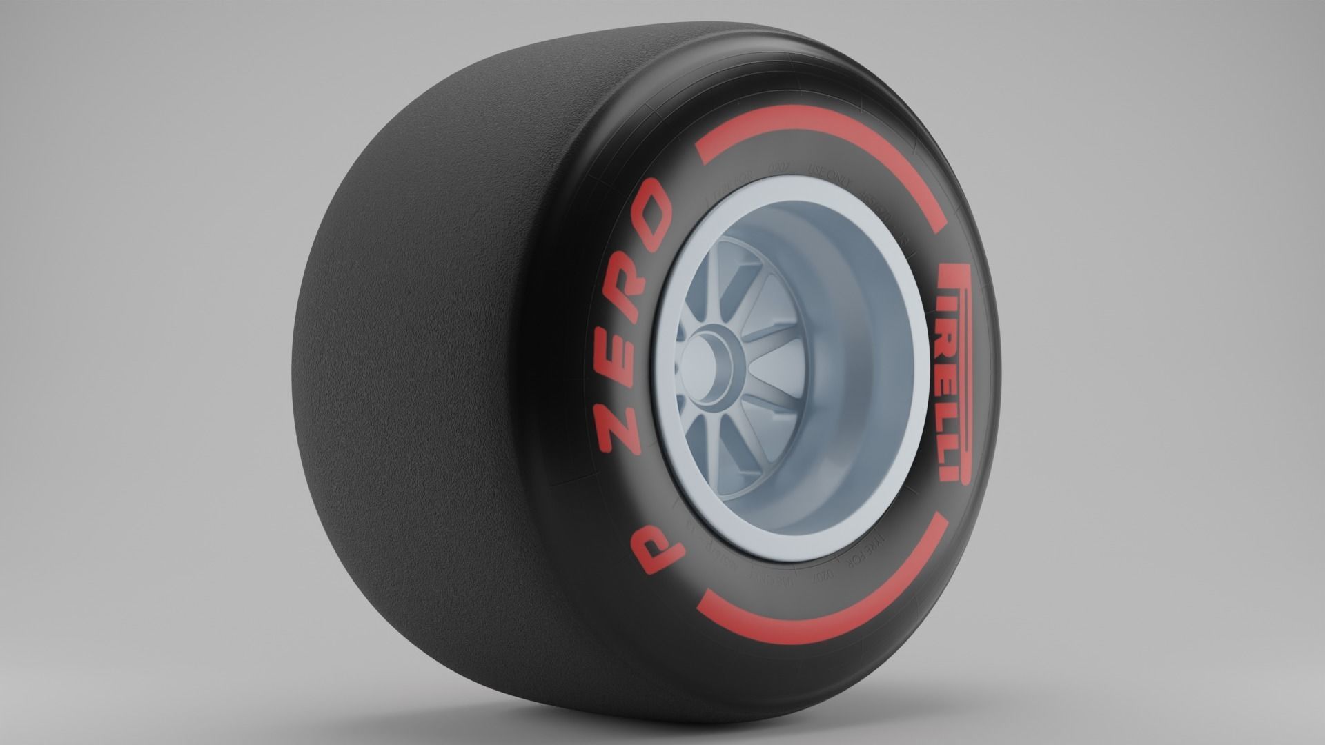 Formula One Slick Racing Tire with Rim 3D model | CGTrader