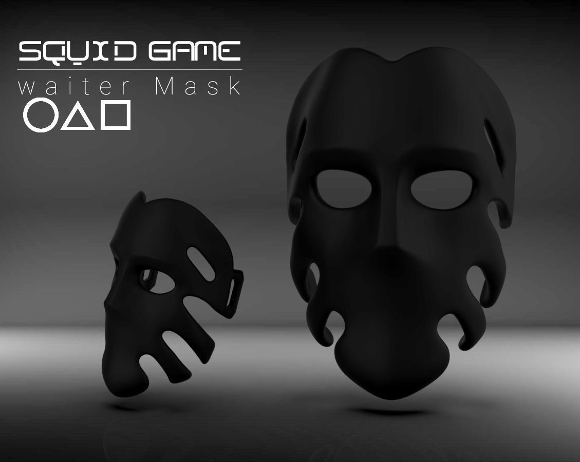 WAITER MASK SQUID GAME SERIES 3D model 3D printable | CGTrader
