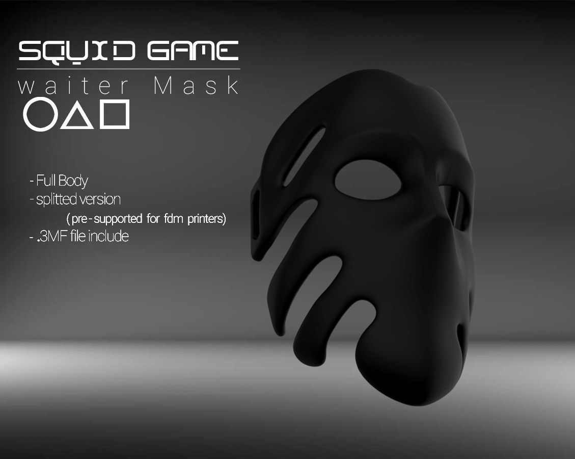 WAITER MASK SQUID GAME SERIES 3D model 3D printable | CGTrader