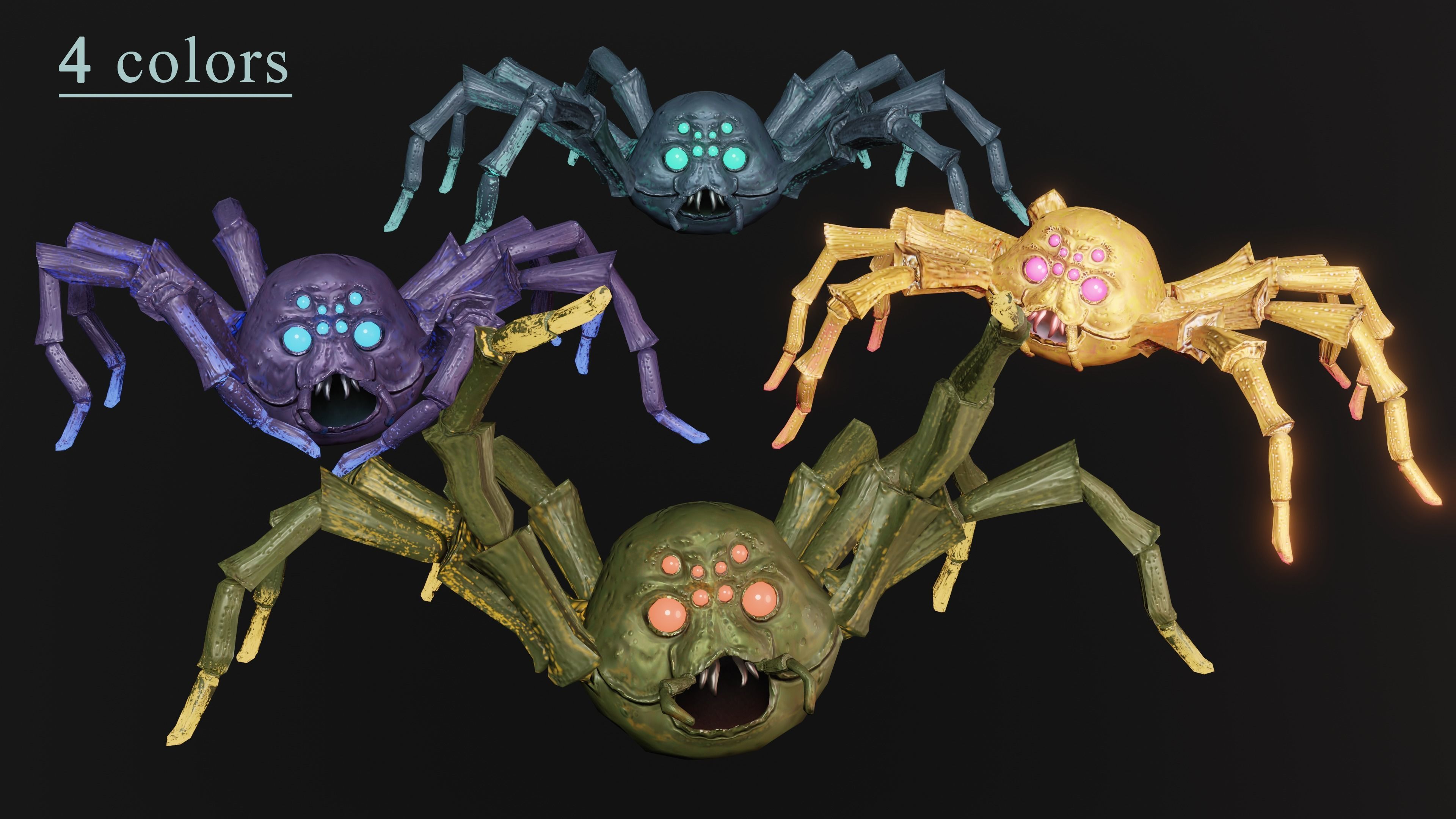 3D model Stylized Spider Monster Chibi VR / AR / low-poly | CGTrader