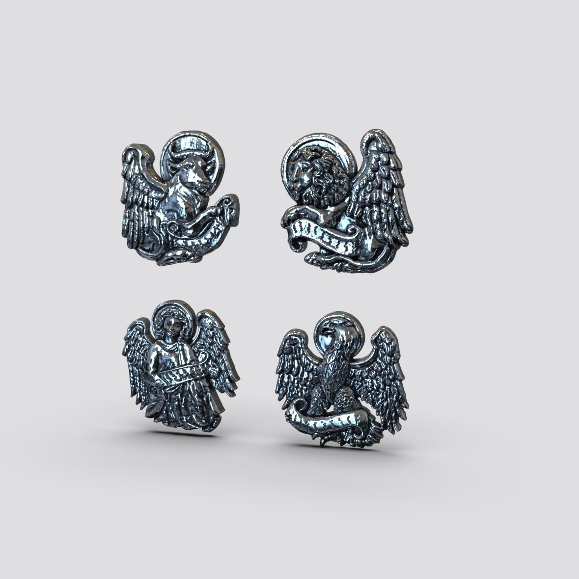 lion bull angel phoenix 3D model 3D printable | CGTrader