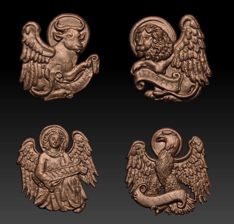 lion bull angel phoenix 3D model 3D printable | CGTrader