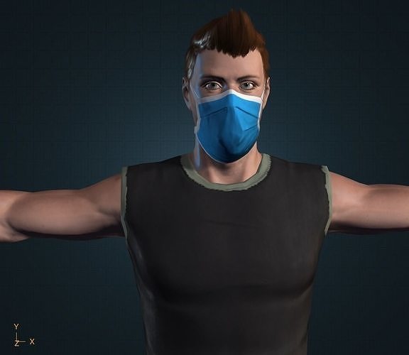 man 3d model wearing mask 3D model | CGTrader