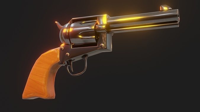 3D model Revolver Gun - Low Poly - Game Ready - PBR VR / AR / low-poly ...