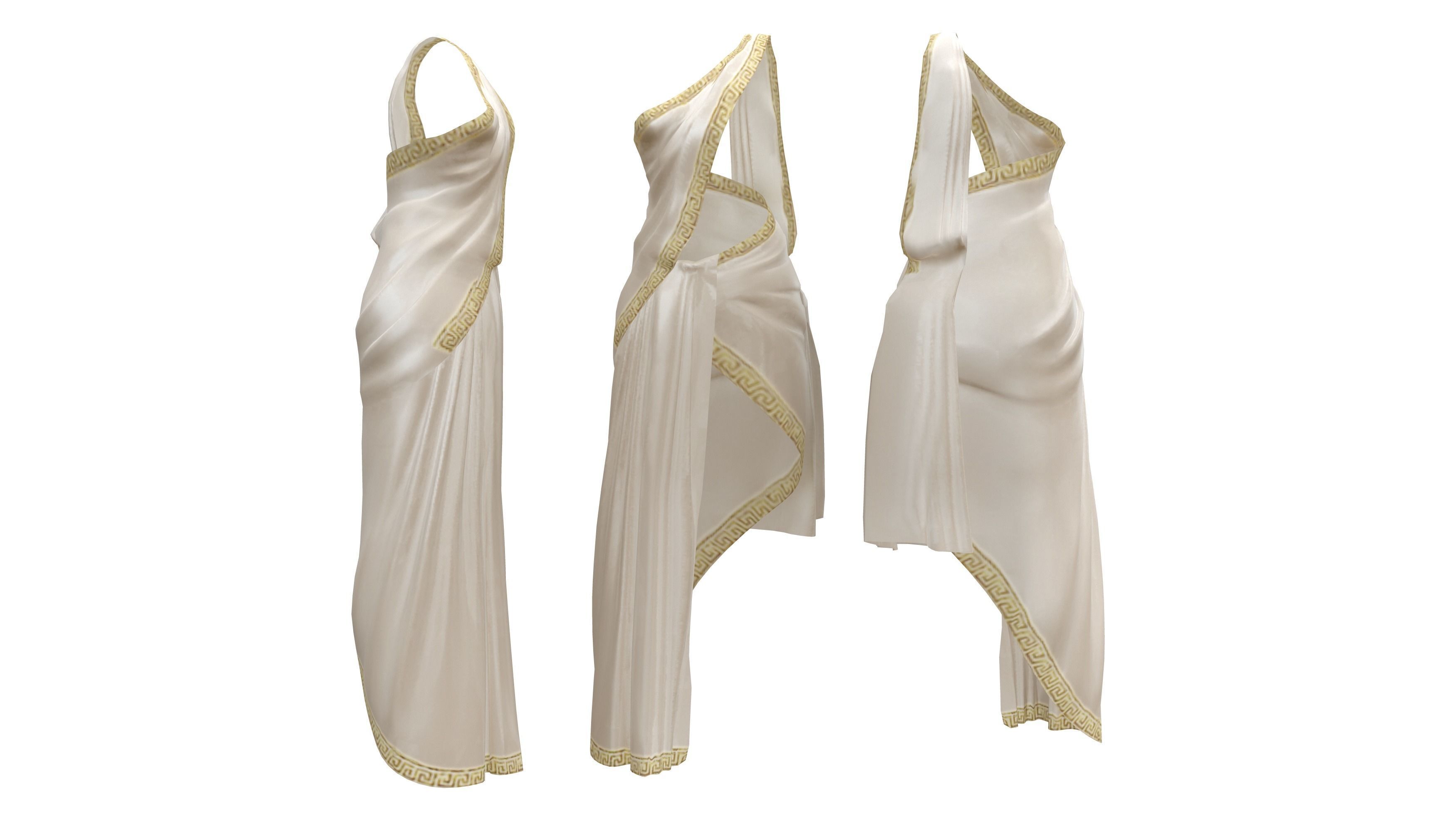 3D model Ancient Greek Princess Toga Dress VR / AR / low-poly | CGTrader