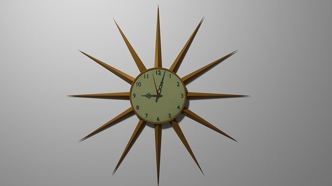 3D model 80s Retro Sun Wall Clock VR / AR / low-poly | CGTrader