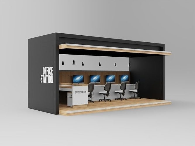 Services Counter mall Design 3D model | CGTrader