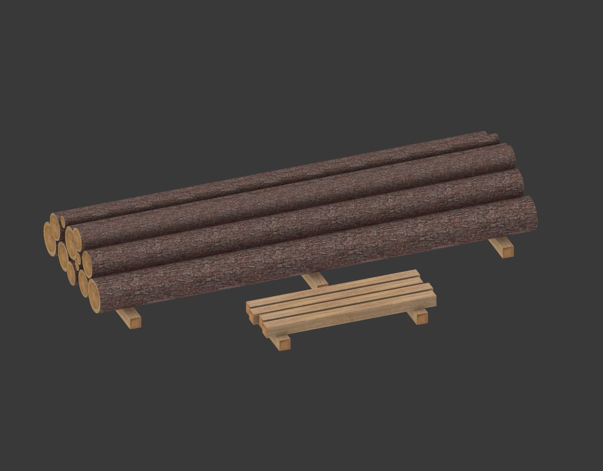 Timber stack 3D model | CGTrader