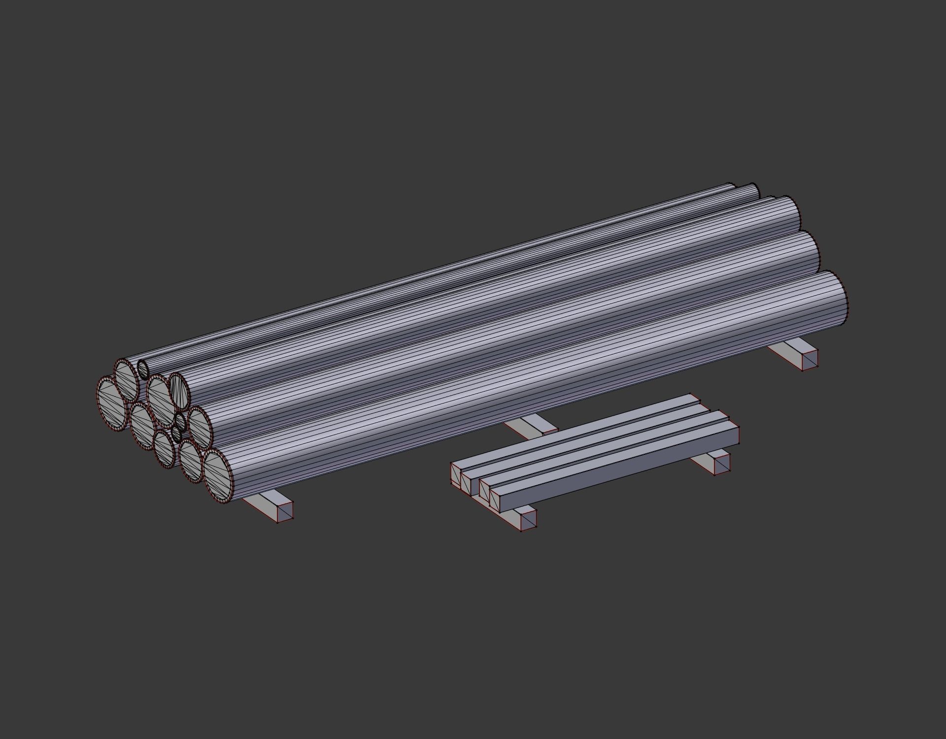 Timber stack 3D model | CGTrader