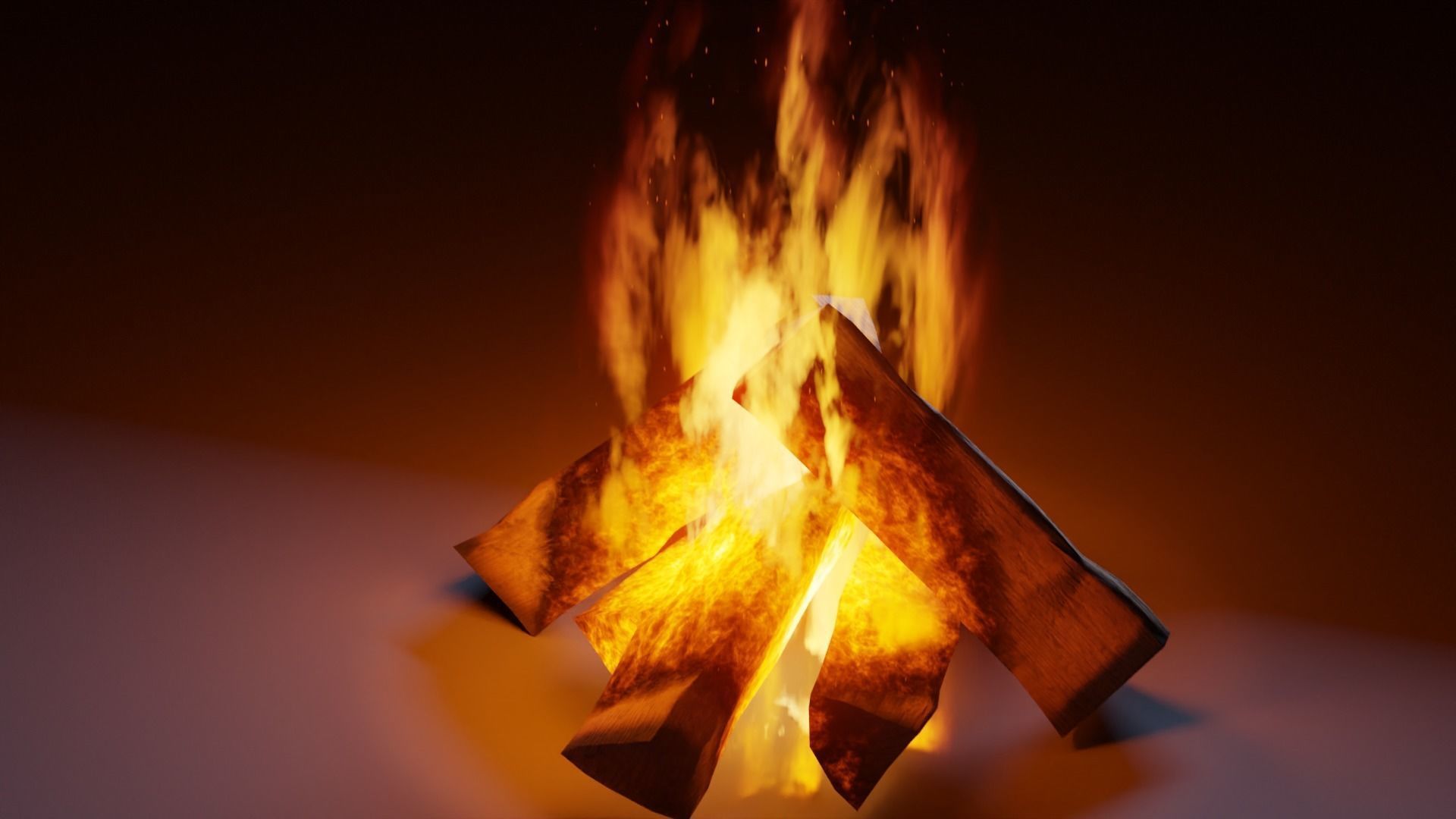 3D model Animated Bonfire for Blender without Simulations VR / AR / low ...
