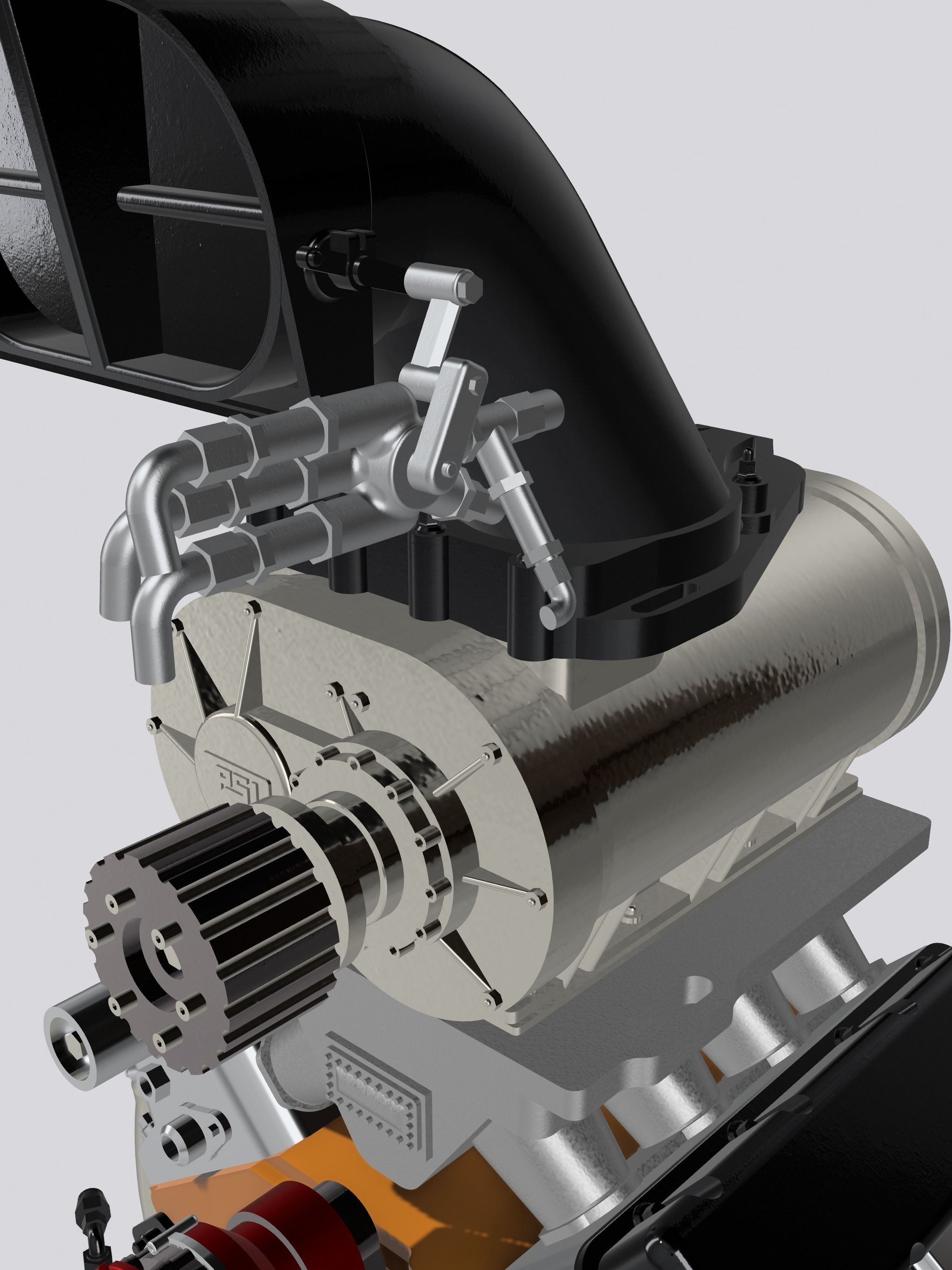 PSI Blown BBC Outlaw Engine Supercharged Pro Mod 3D model 3D printable ...