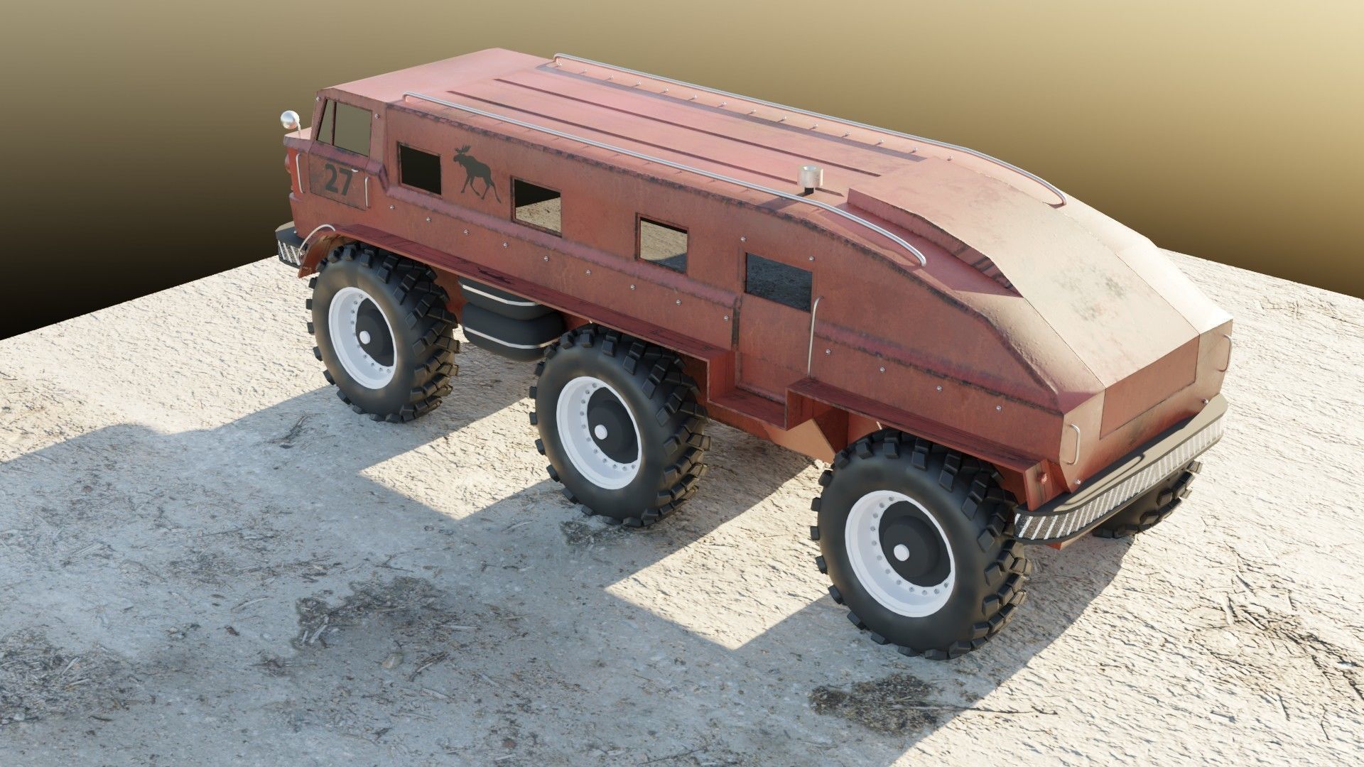 ZIL-E167 soviet monster truck - free model free VR / AR / low-poly 3D ...
