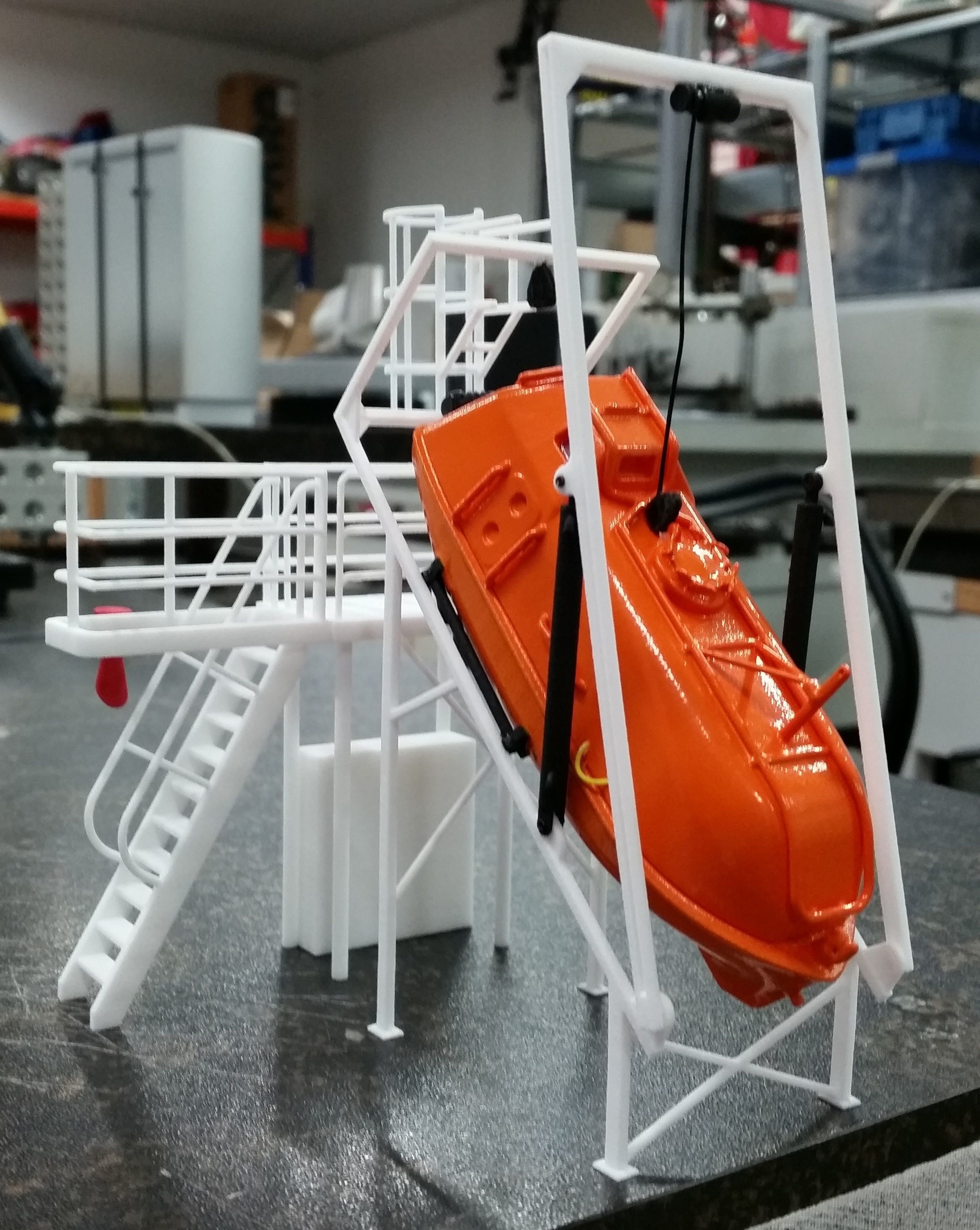 Freefall lifeboat with davit 3D model 3D printable | CGTrader