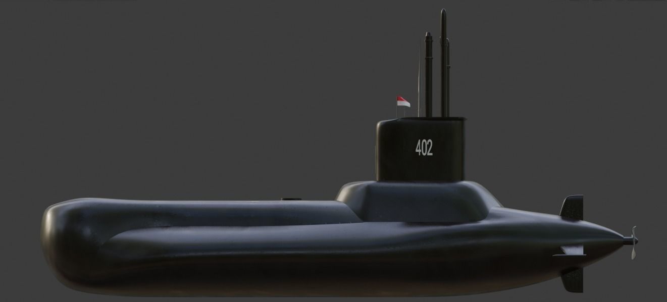 3D model Submarine KRI Nanggala 402 VR / AR / low-poly | CGTrader