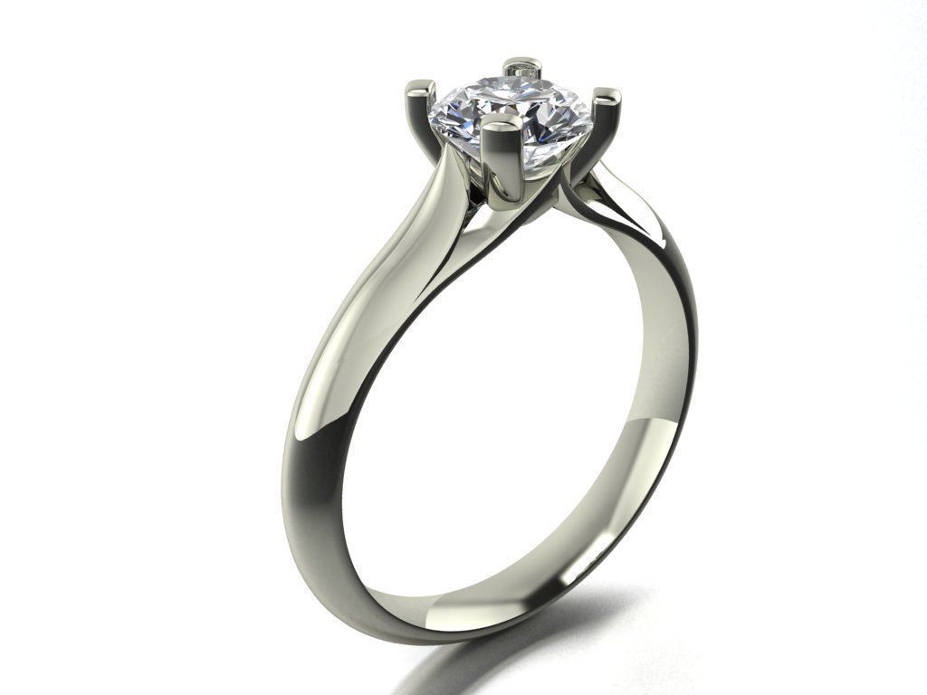 One stone ring 425 free 3D model 3D printable | CGTrader