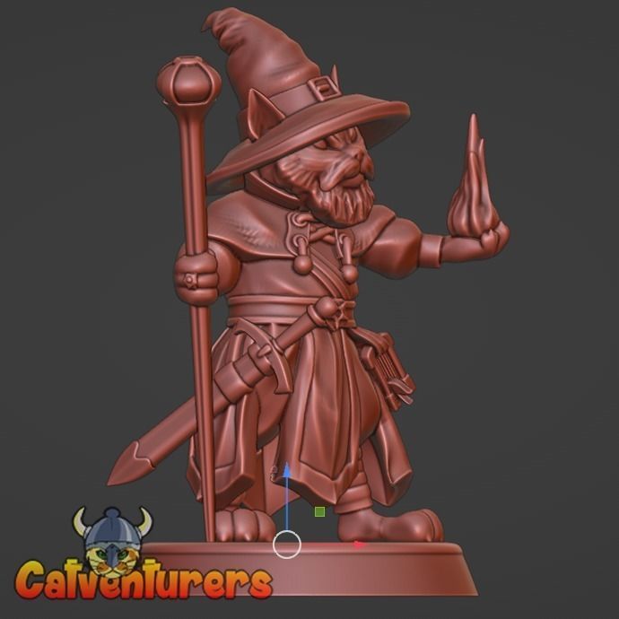 Cat Wizard 3D model 3D printable | CGTrader