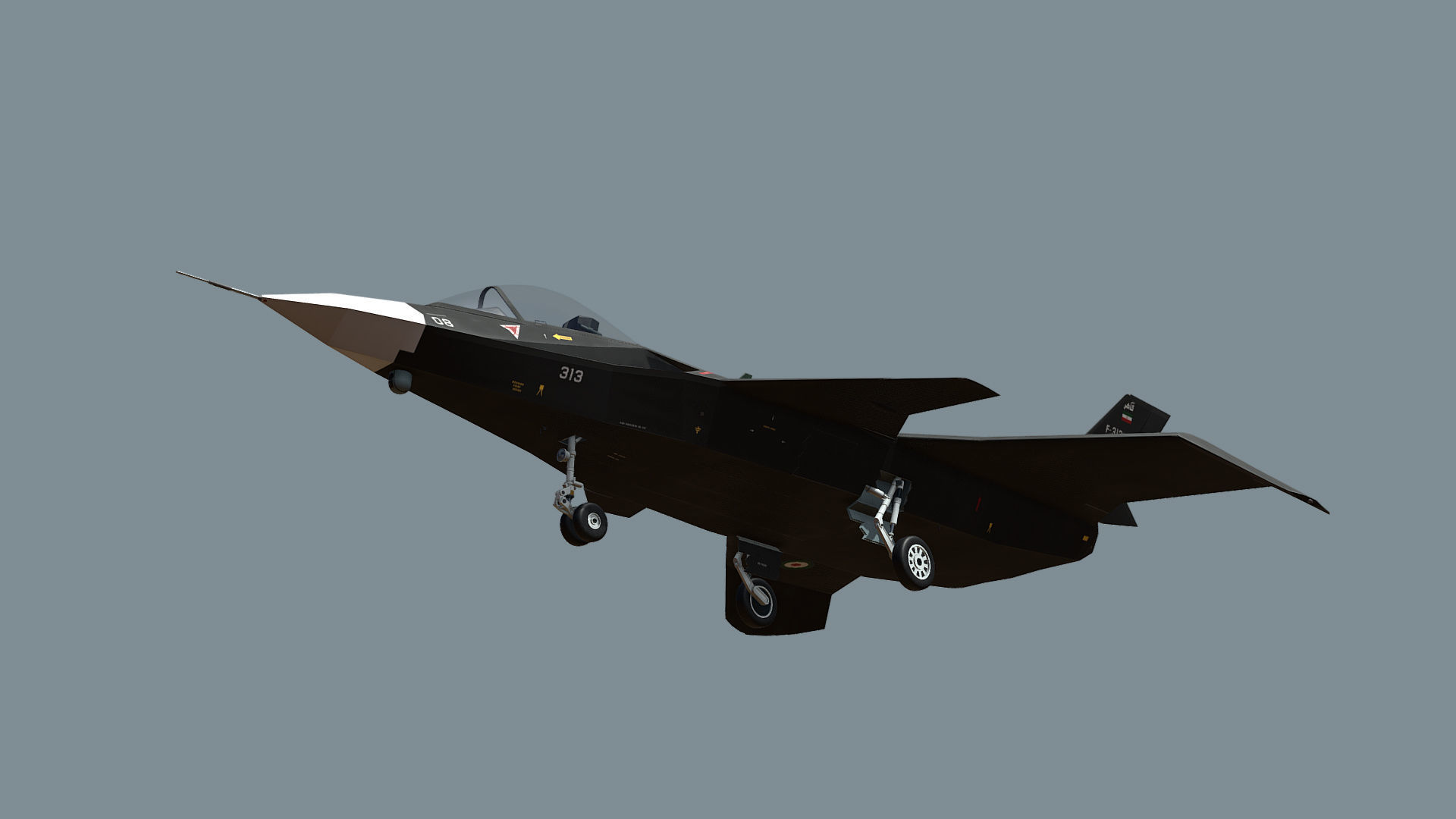 3D model Qaher F-313 iranian stealth fighter VR / AR / low-poly | CGTrader