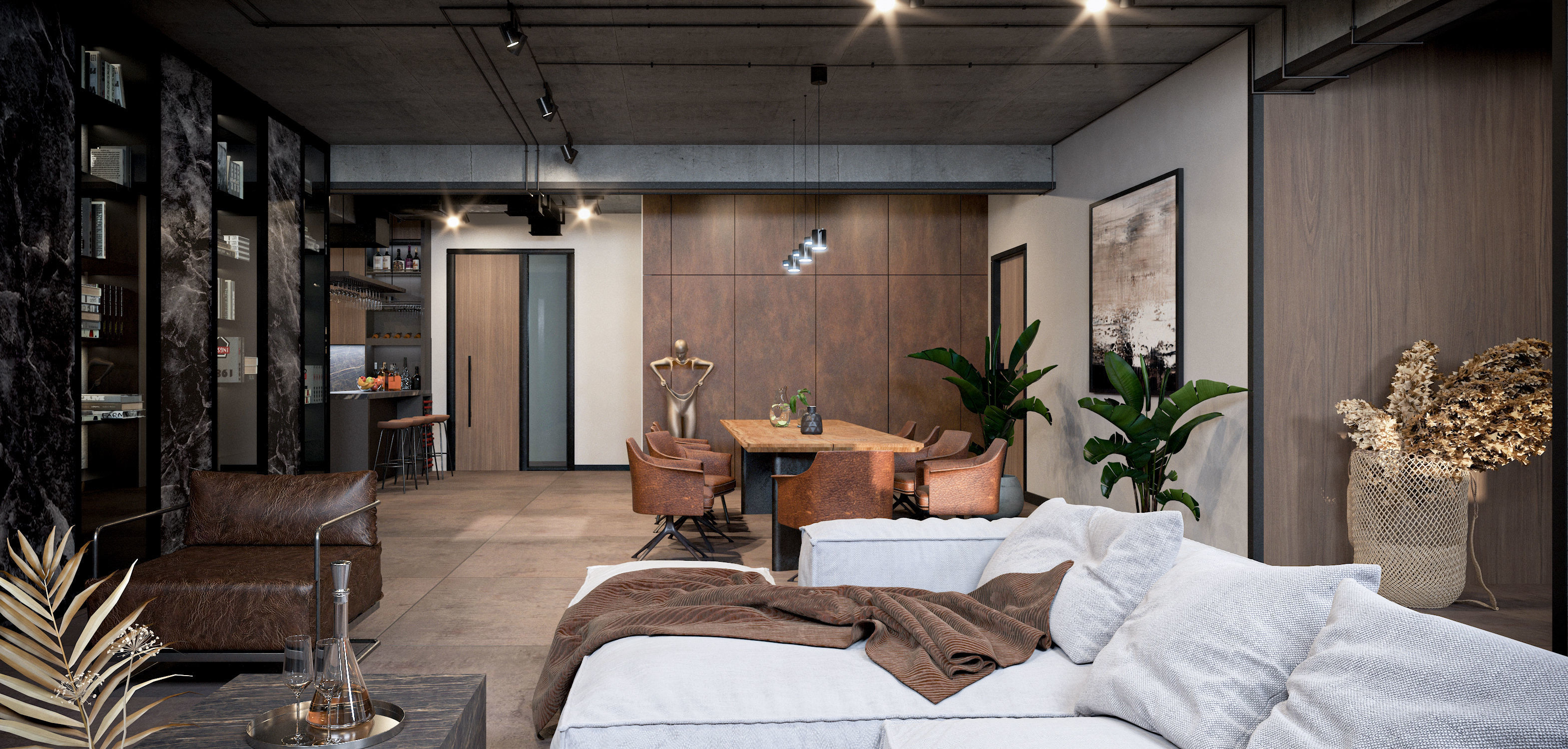 Interior design mans cave 3D model | CGTrader