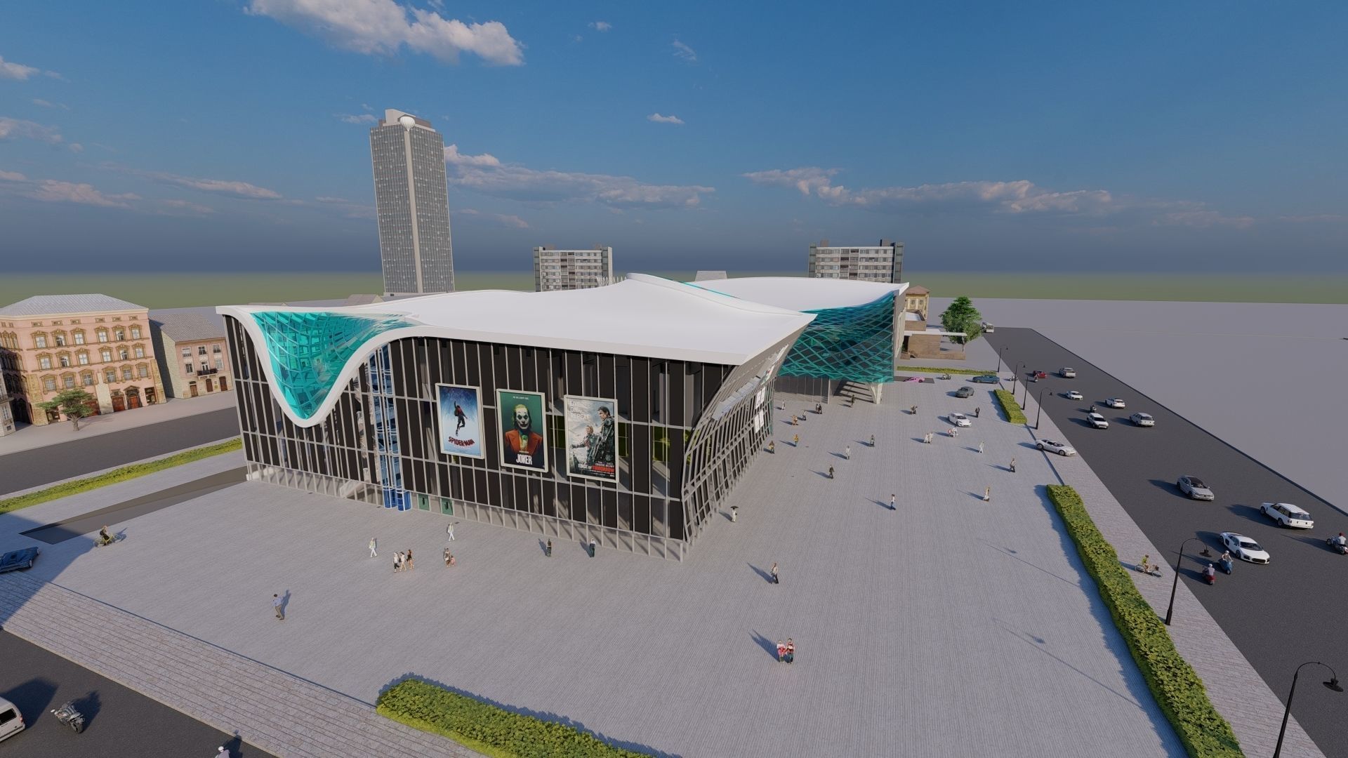 My architecture Revit 2019 project Shopping mall supermarket 3D model ...