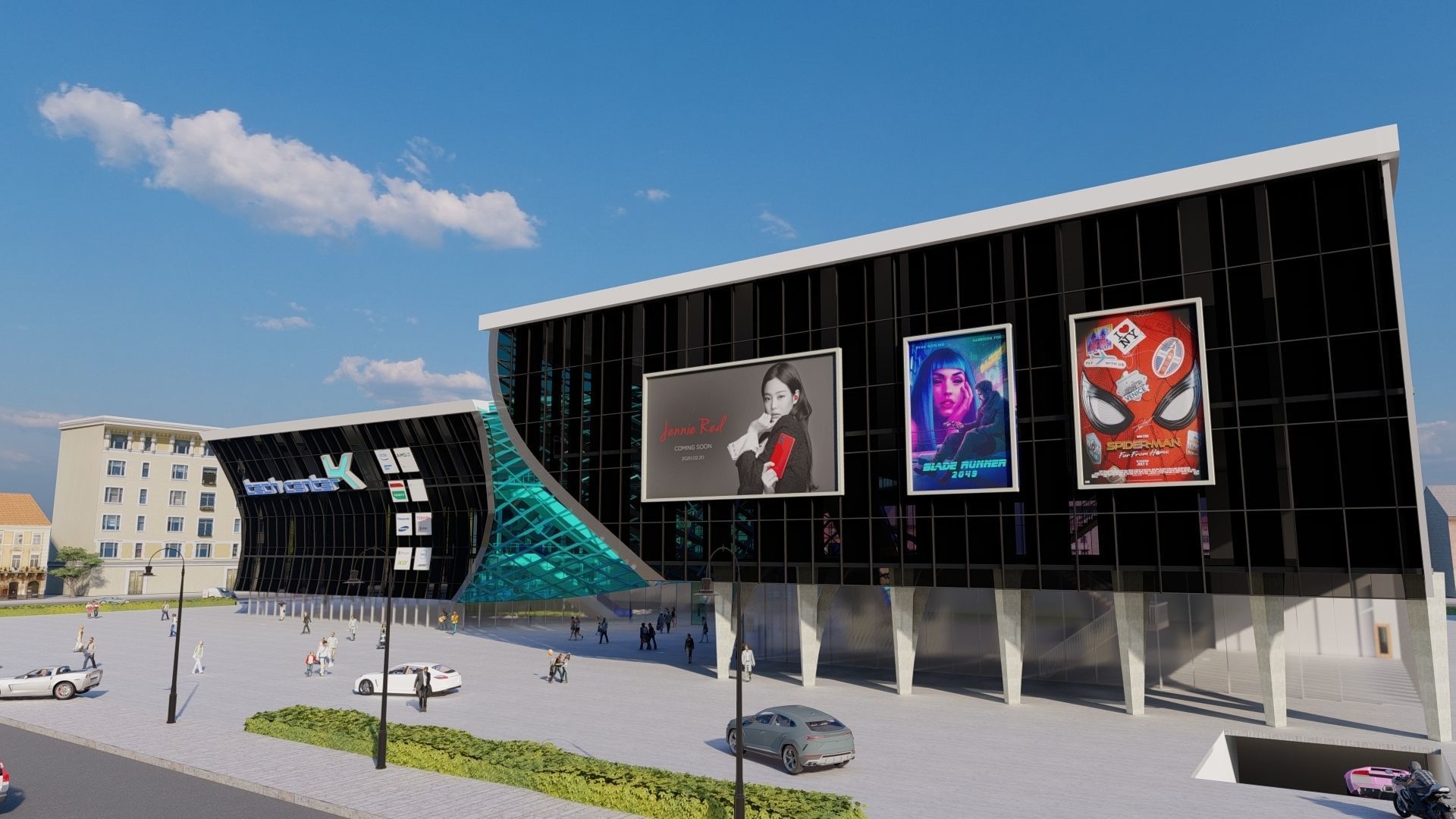 My architecture Revit 2019 project Shopping mall supermarket 3D model ...