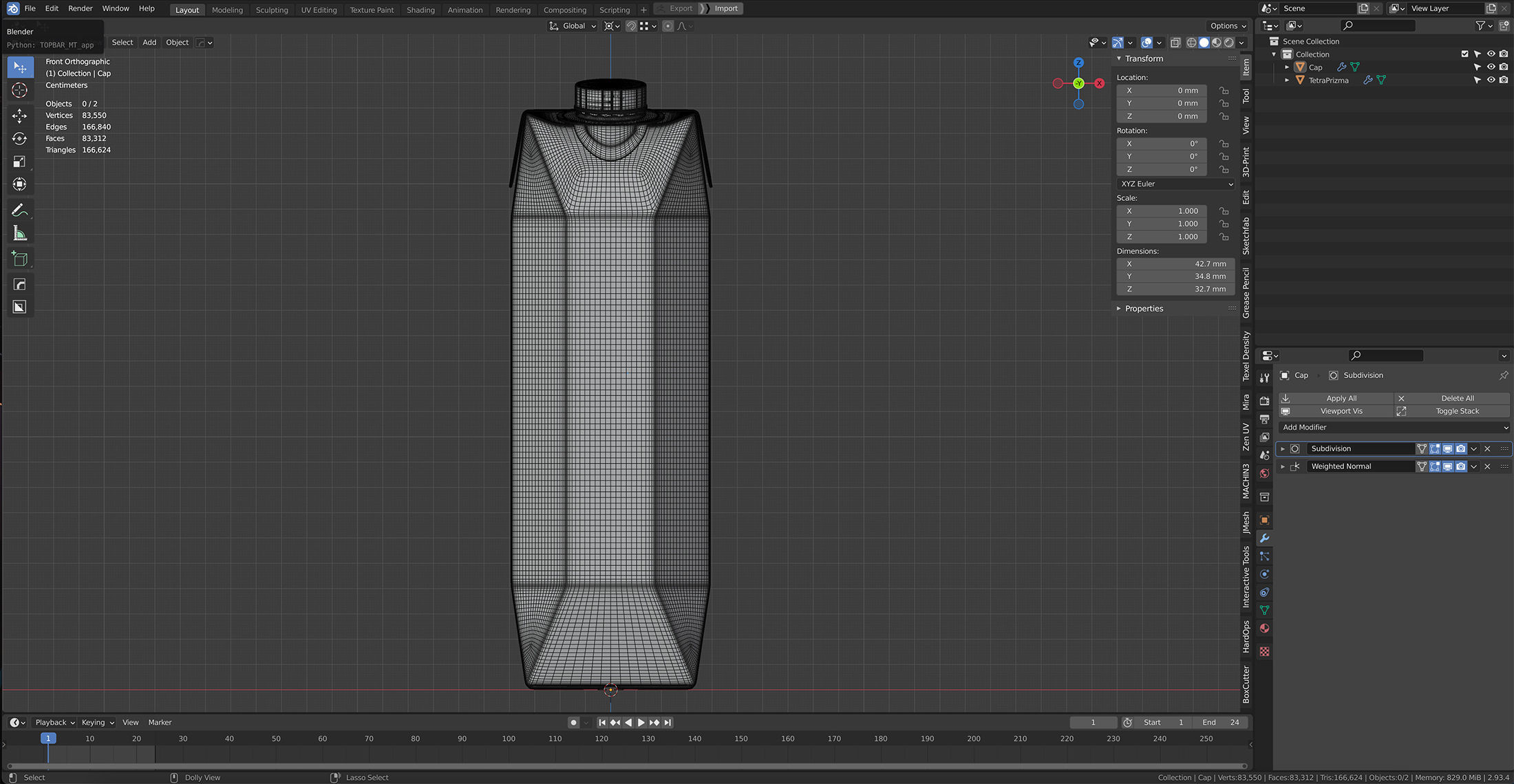 Tetra Pack Prisma Edge 1000ml with Dreamcap 3D model | CGTrader