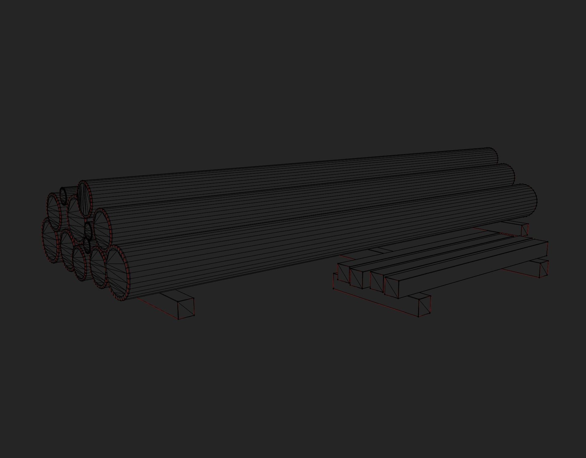 Roundwood stack mud 3D model | CGTrader