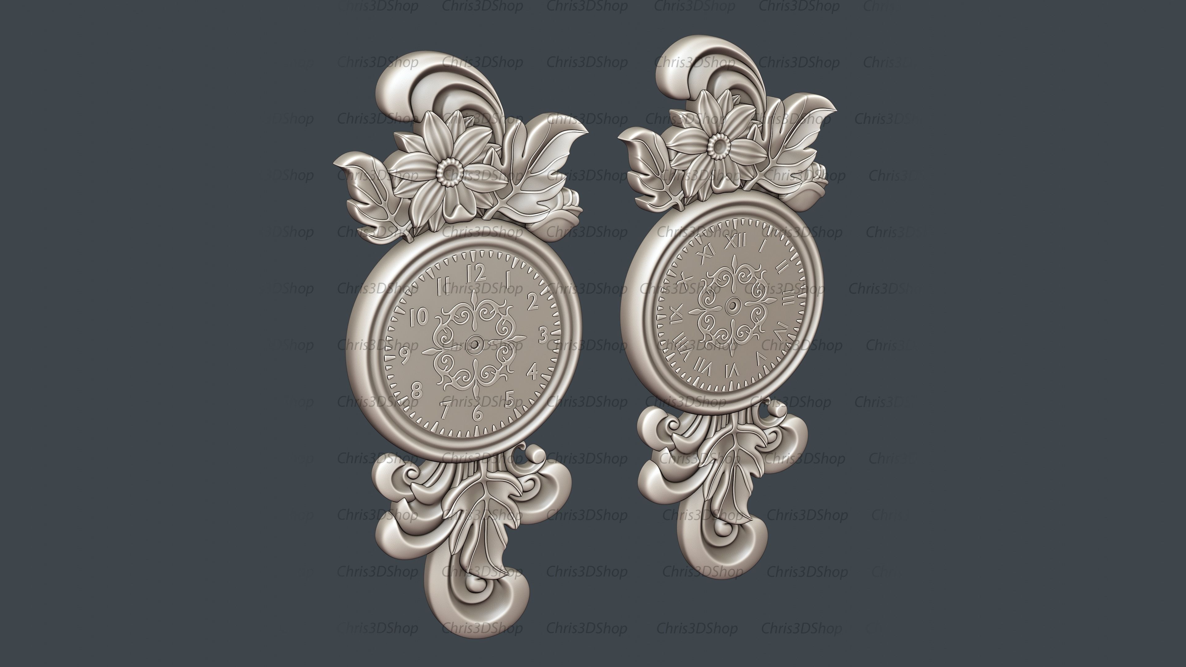 Wall Clock 2- 3D STL file for CNC 3D model | CGTrader