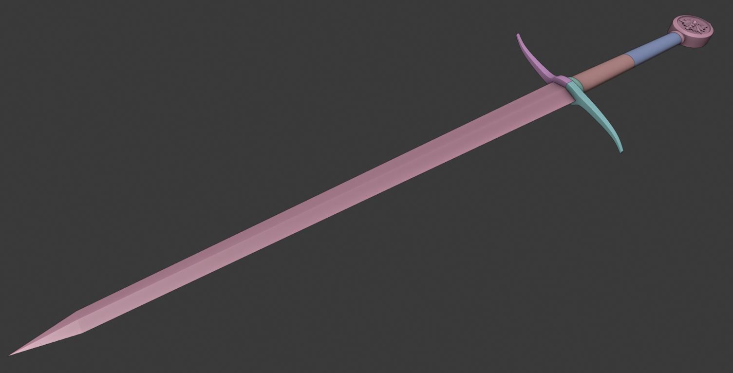 Witcher Gear Wolf School Steel sword 3D model 3D printable | CGTrader