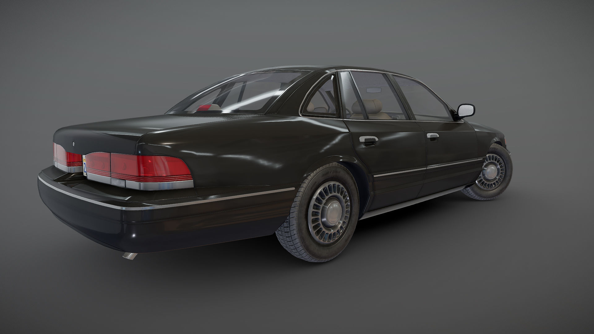 3D model American 90s generic sedan VR / AR / low-poly | CGTrader