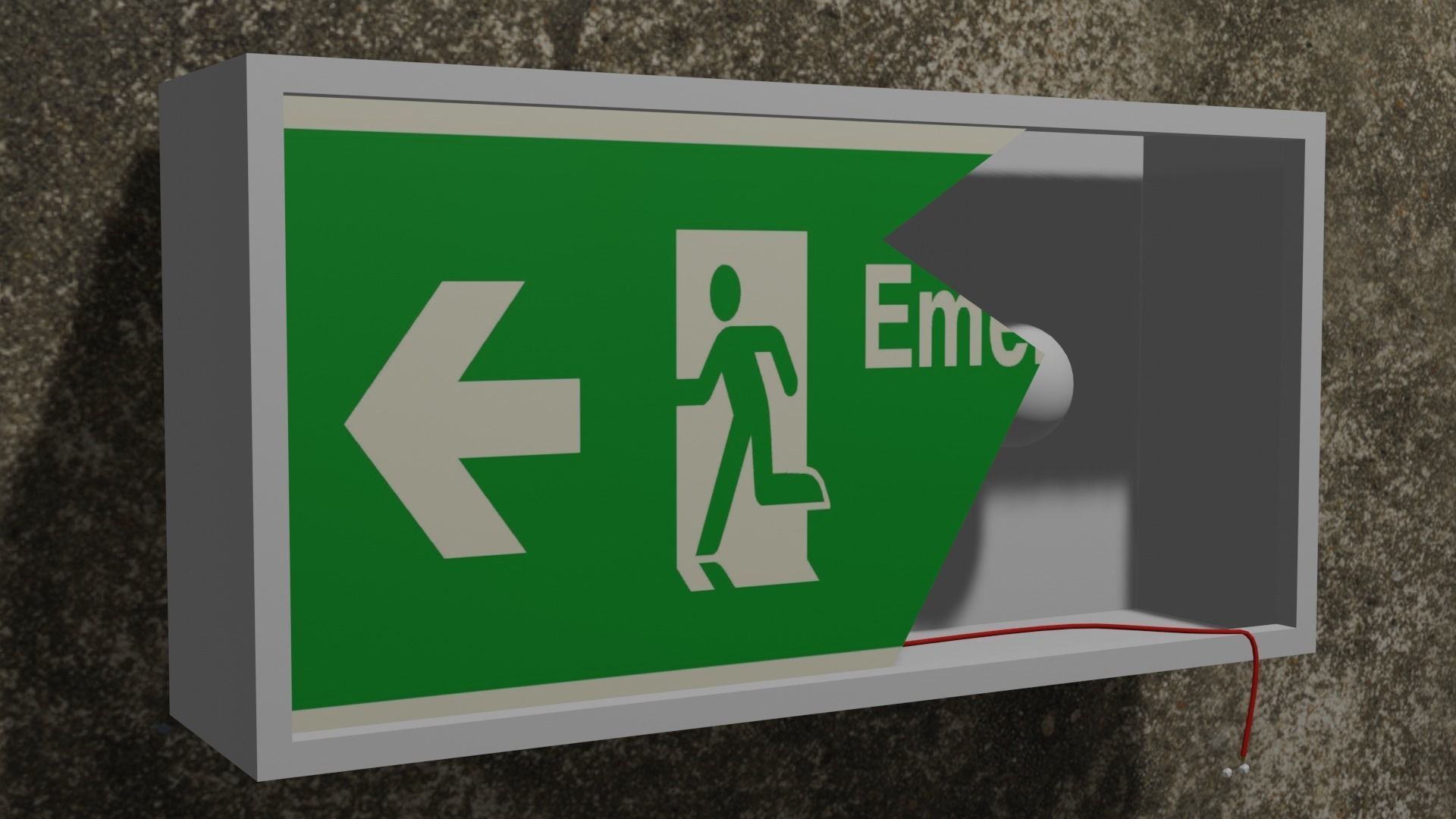 3D model Broken Exit Sign VR / AR / low-poly | CGTrader