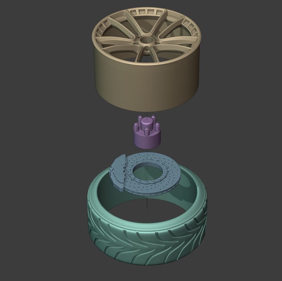 LOK Wheel set Front and Rear Separated Wheel Hub 3D model 3D printable ...