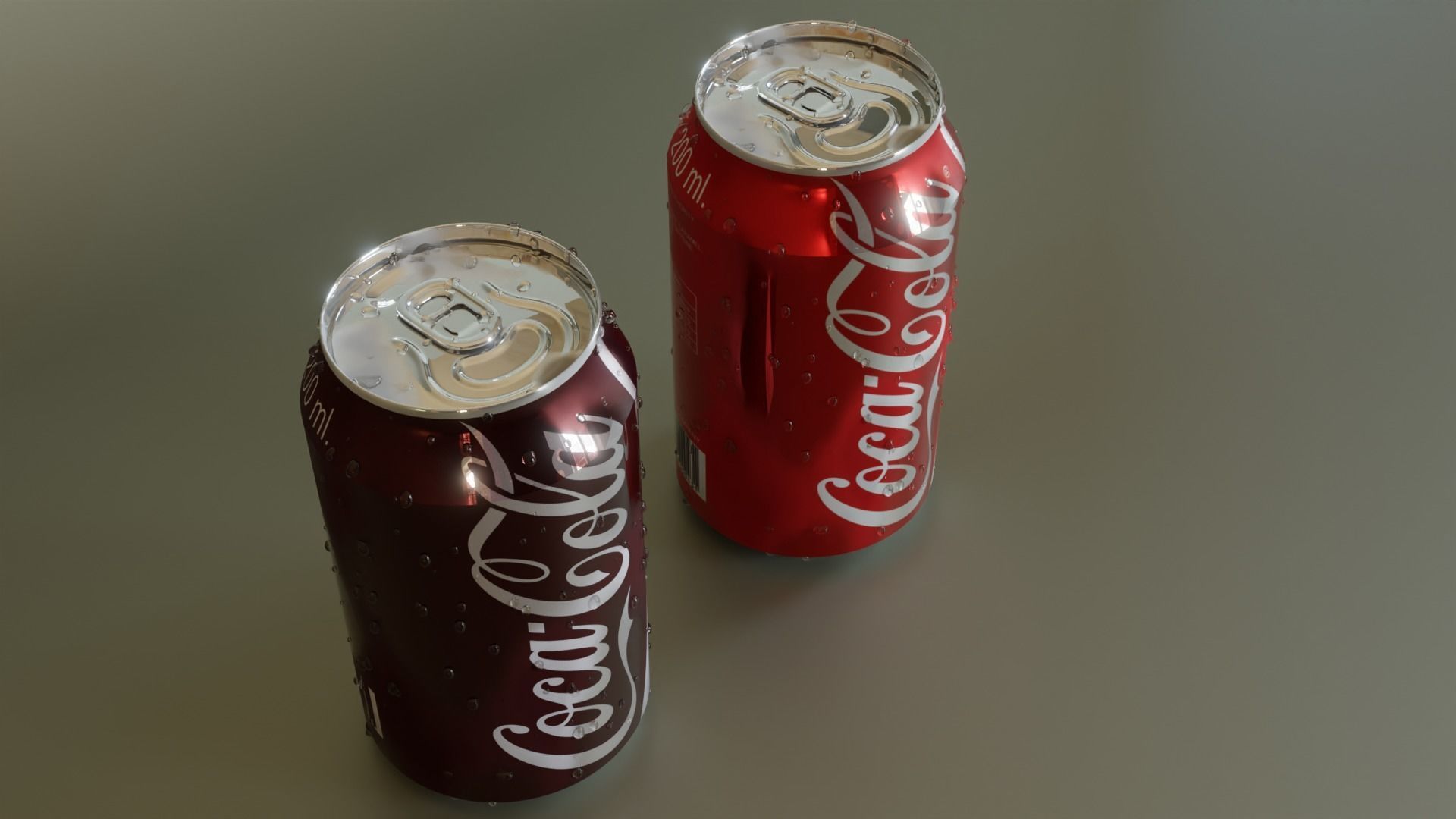 3D model Coke Beverage Cans with Freezing effect and droplets VR / AR ...