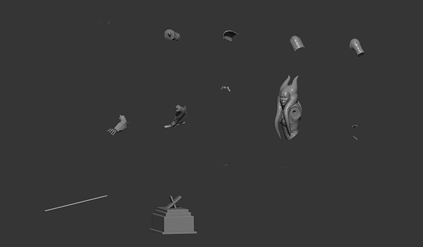 Togruta Jedi Sentinel Laser Guard Printeable 3D model 3D printable ...