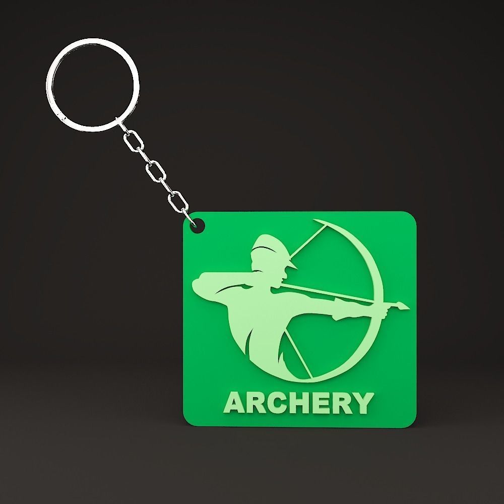 Archery Keychain 3D model 3D printable | CGTrader