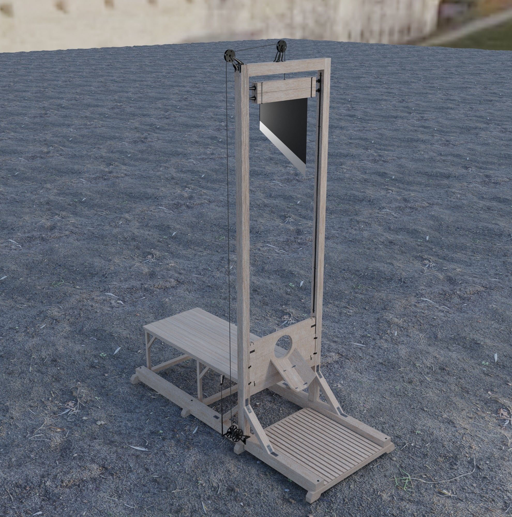 3d model of a guillotine wooden execution tool 3D model | CGTrader