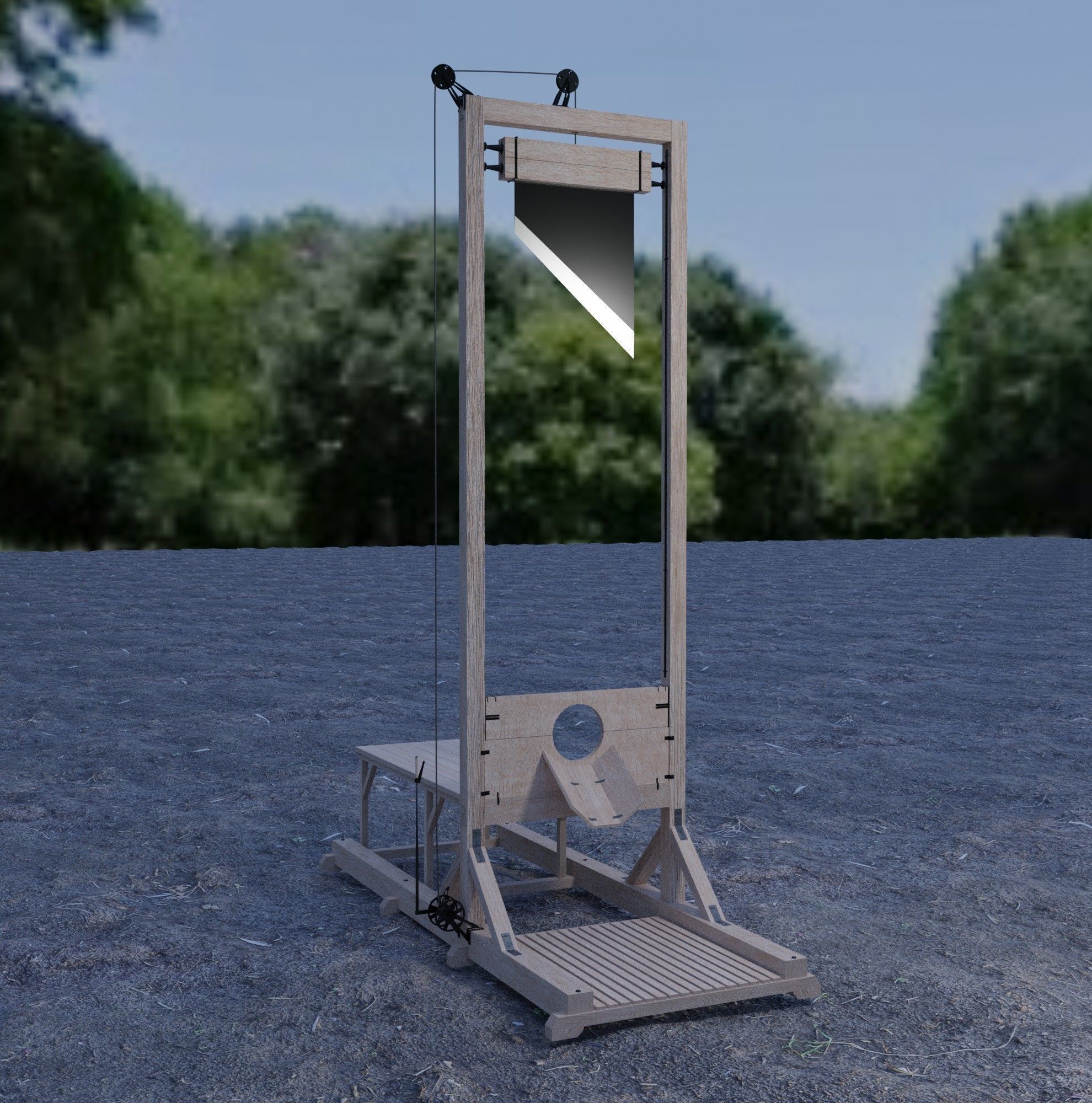 3d model of a guillotine wooden execution tool 3D model | CGTrader