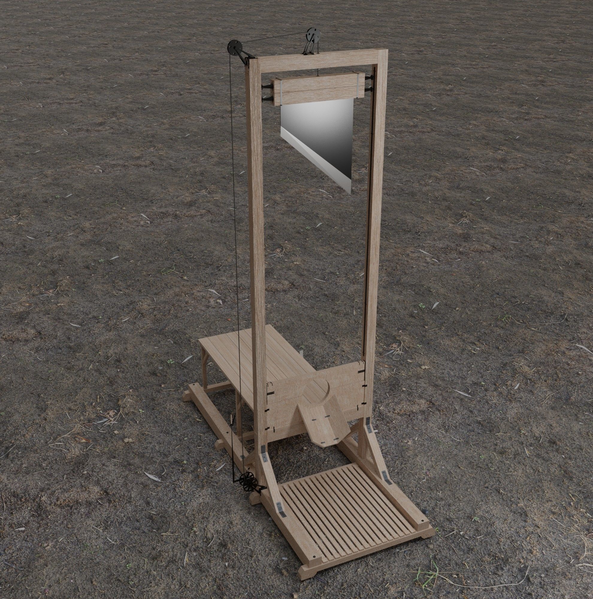 3d model of a guillotine wooden execution tool 3D model | CGTrader