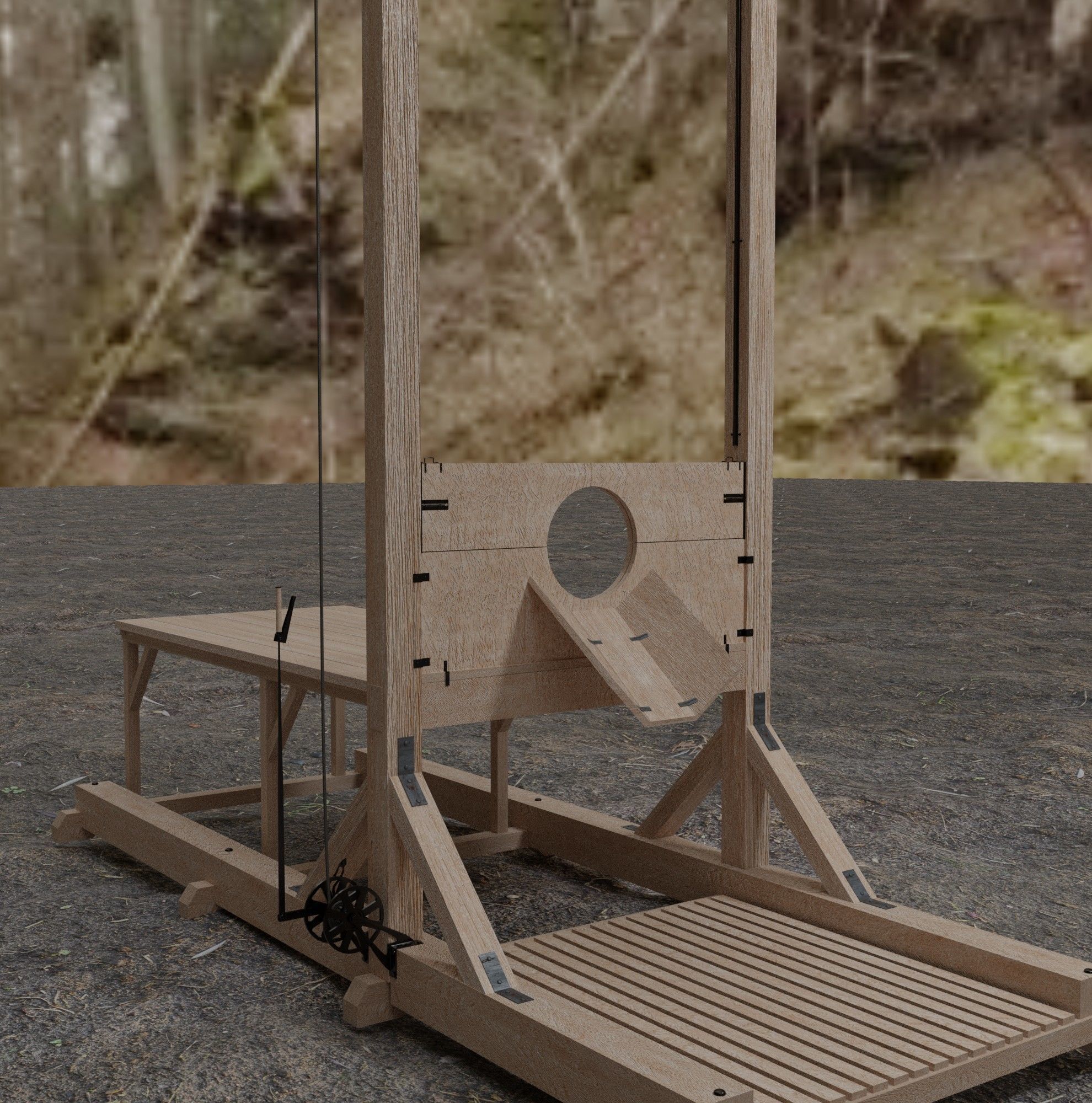 3d model of a guillotine wooden execution tool 3D model | CGTrader