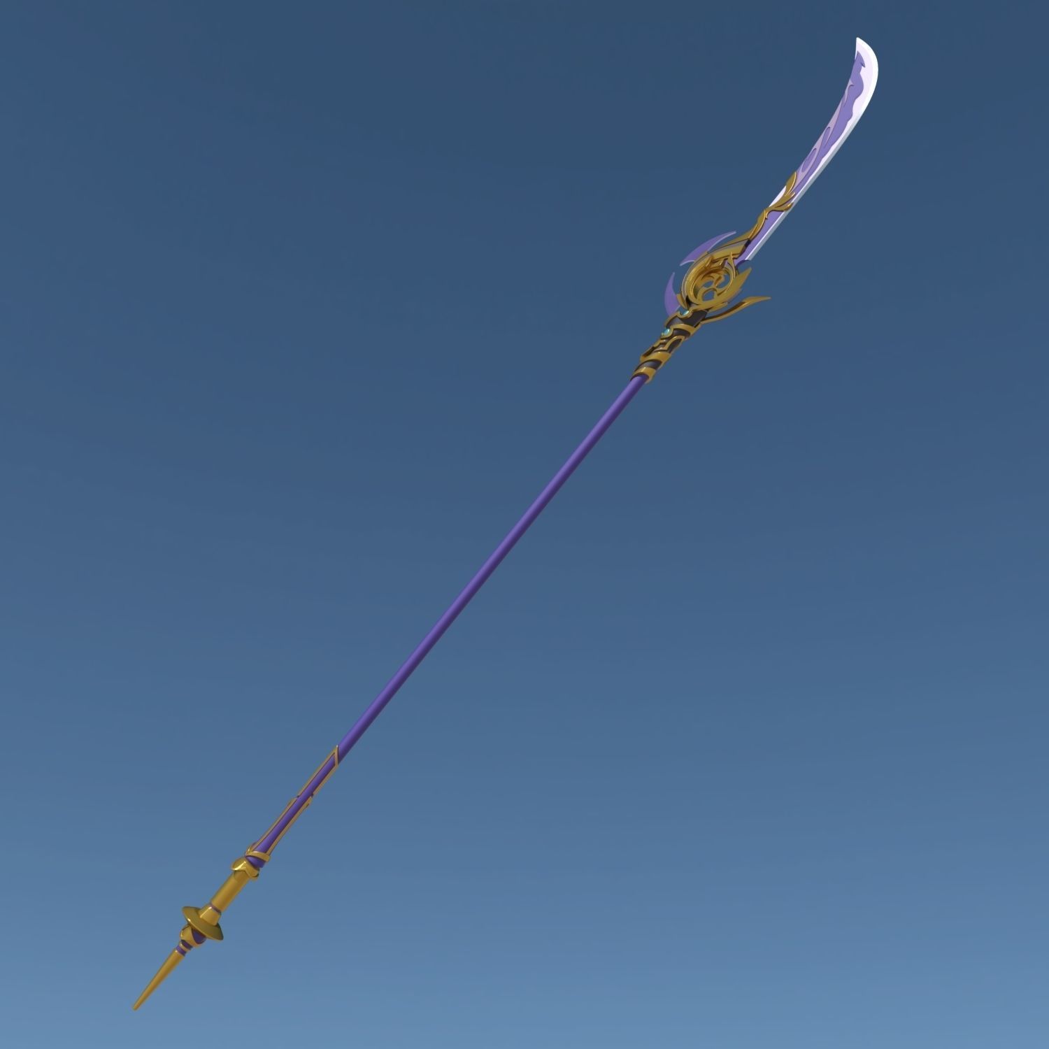 Genshin Impact Engulfing Lightning Raiden Shogun Naginata Spear 3D ...
