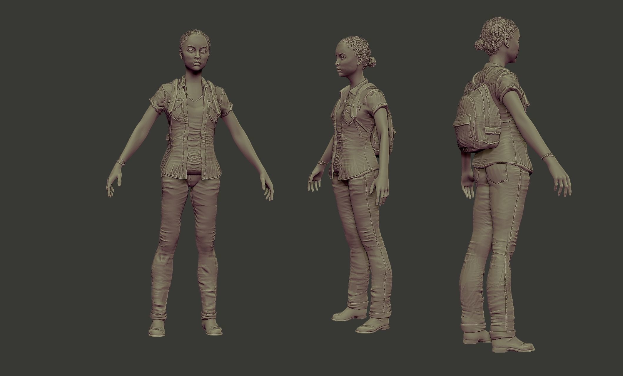 Riley woman wearing backpack 3D model 3D printable | CGTrader