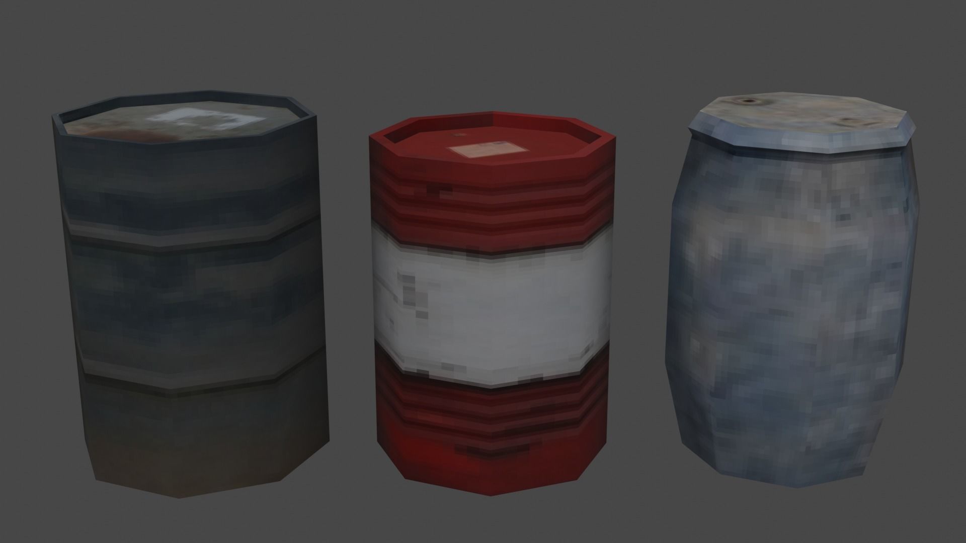 PS1 Low Poly Barrel Collection free VR / AR / low-poly 3D model | CGTrader