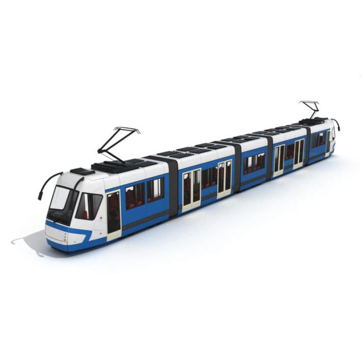 Blue And White Train Car 3D model | CGTrader
